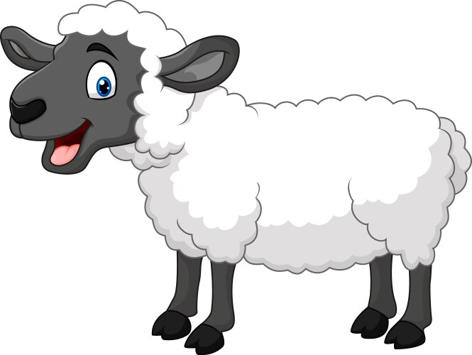 Sheep cartoon mascot character standing for farm Vector Image