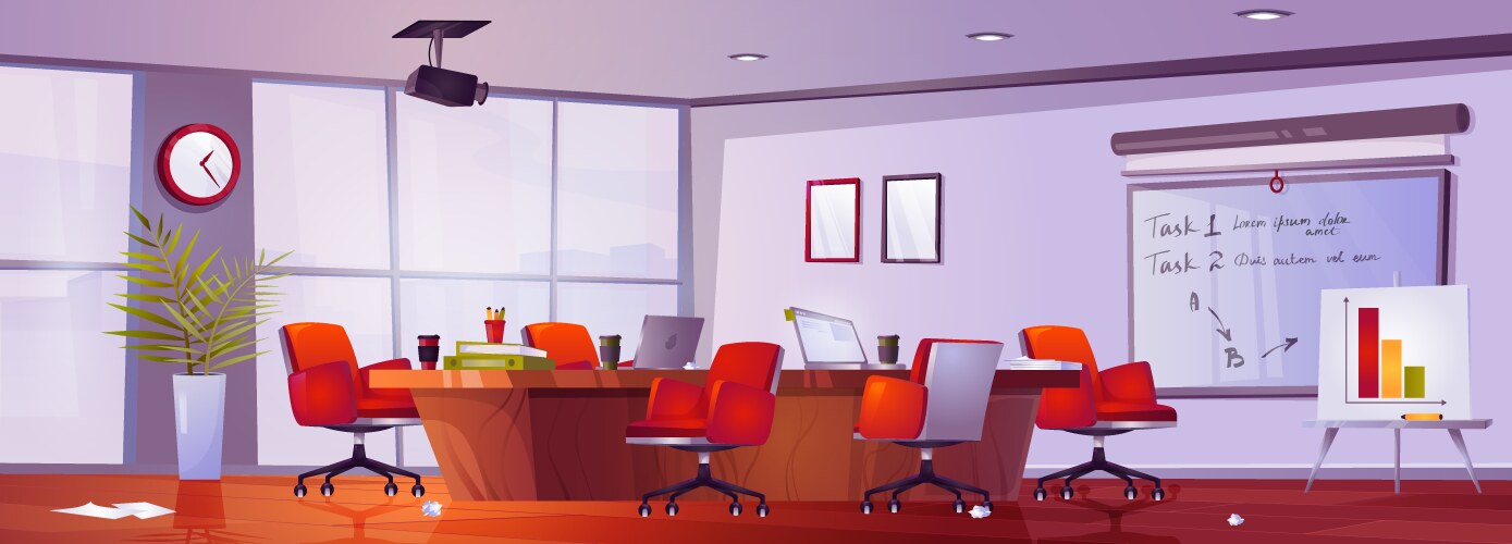 Conference room interior design Royalty Free Vector Image