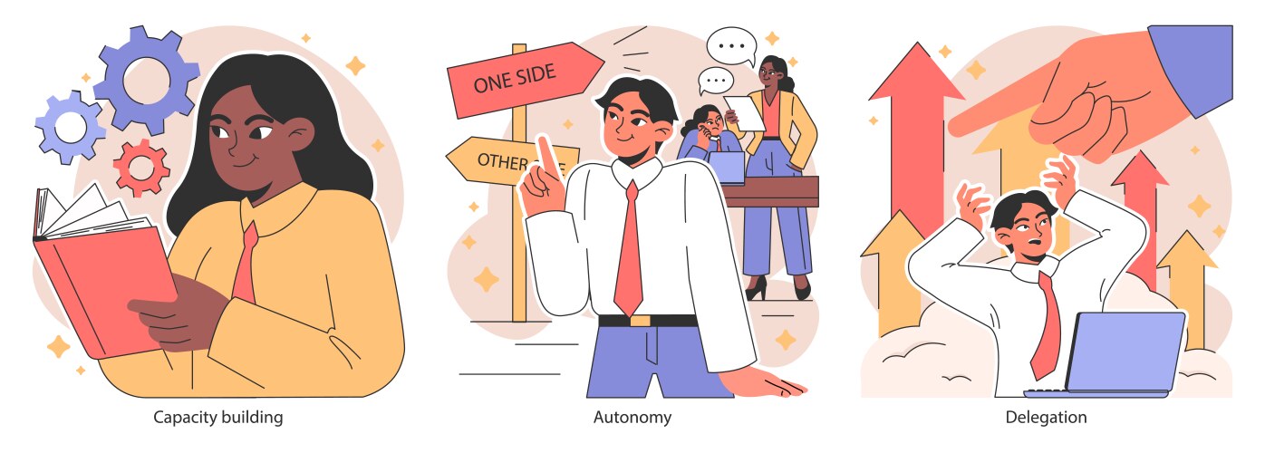 Empowerment set confident office employees Vector Image