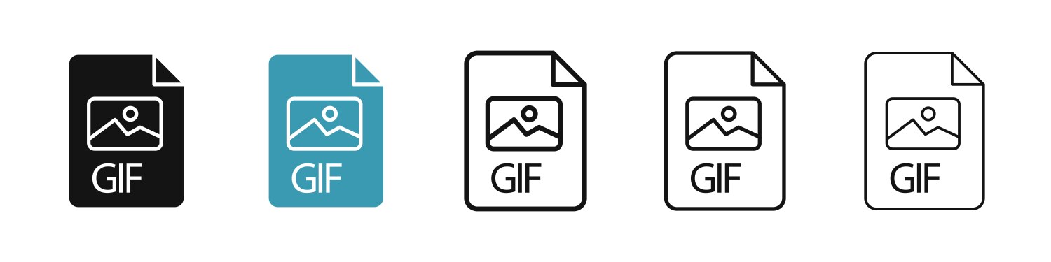 Gif icon set animated format symbol Royalty Free Vector