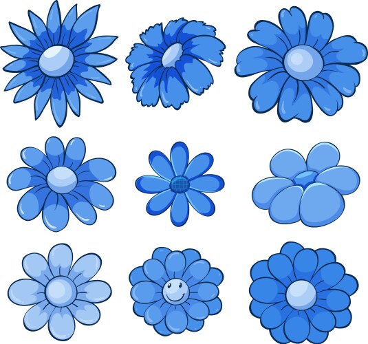 Single flower in blue color Royalty Free Vector Image