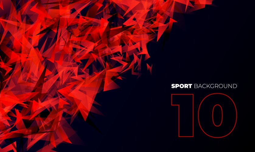 Red and black sport background with sharp Vector Image