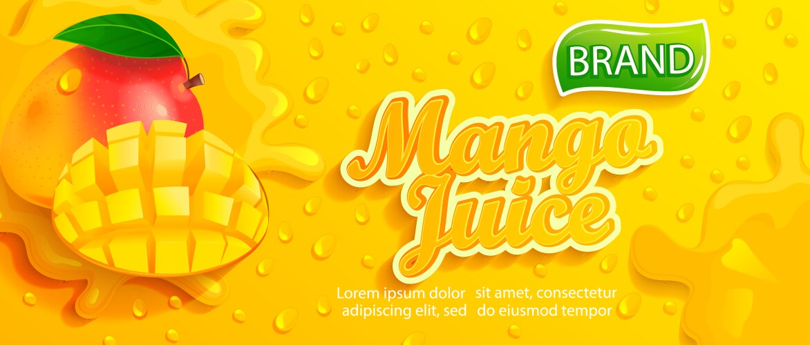 Banner with inscription fresh juices and splashes Vector Image