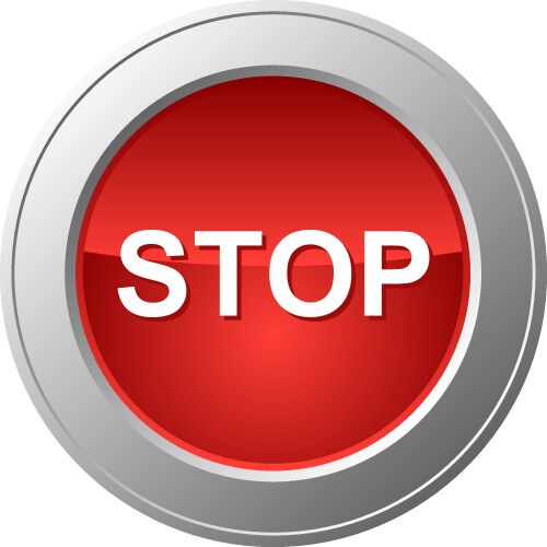 Emergency stop button red warning press Royalty Free Vector