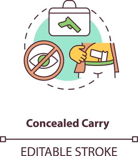 Concealed carry turquoise concept icon Royalty Free Vector