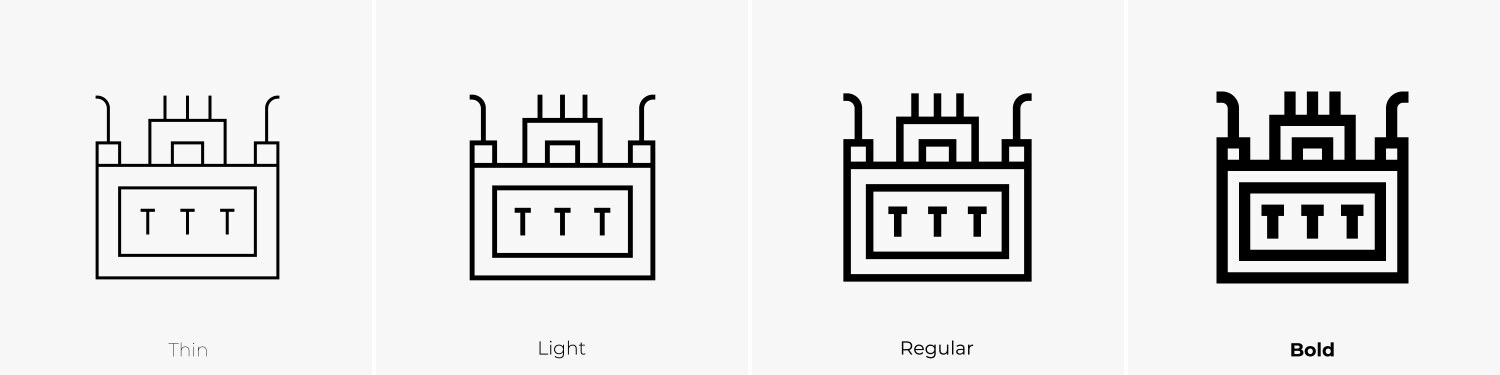 Electricity icon thin light regular and bold Vector Image