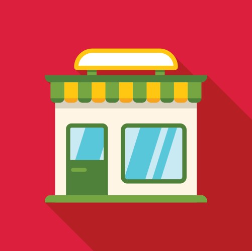 Small business storefront with awning and large Vector Image