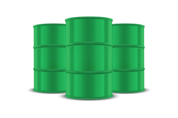 3d realistic five red barrels hazard Royalty Free Vector