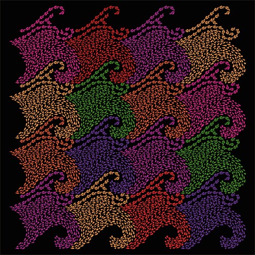 Green square pattern background - geometrical Vector Image