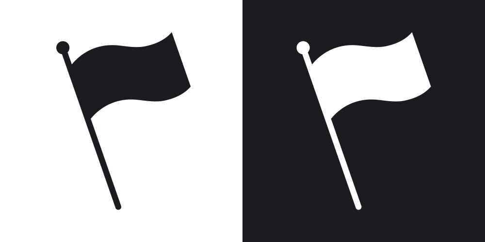 Map marker icon set in solid black and white color