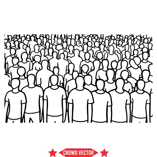 Alive with movement crowd silhouette set Vector Image