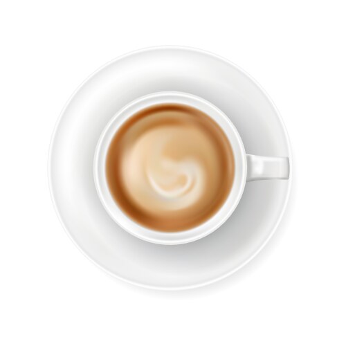 Realistic latte art Royalty Free Vector Image - VectorStock