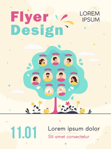 Happy family tree Royalty Free Vector Image - VectorStock