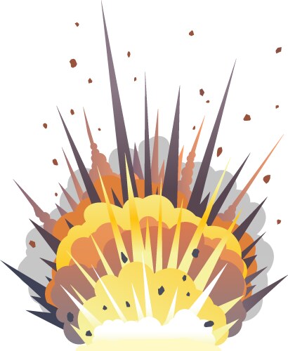 Bomb explosion on ground Royalty Free Vector Image