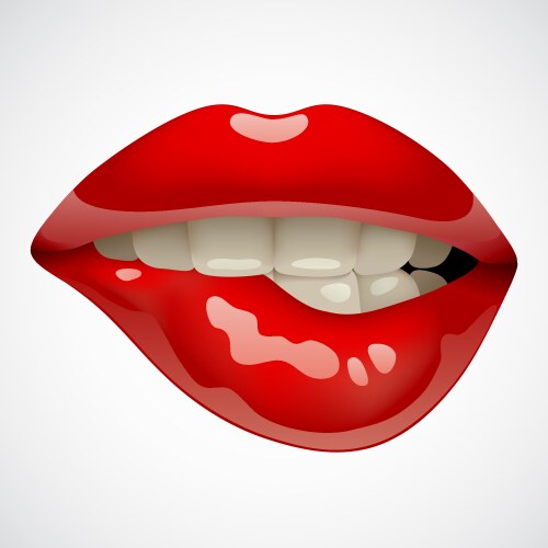 Cartoon of red female lips licking Royalty Free Vector Image
