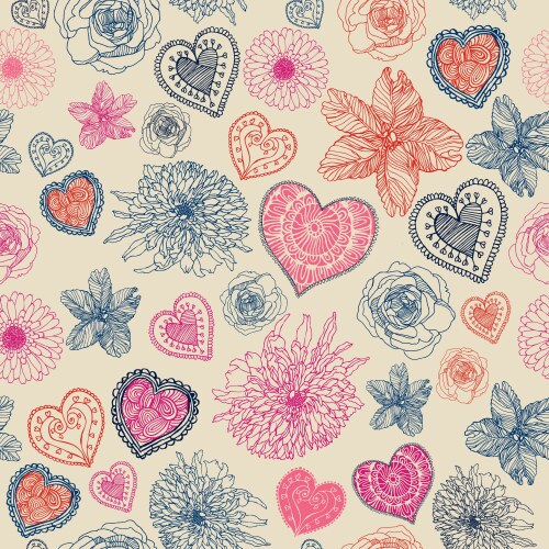 Hearts seamless pattern Royalty Free Vector Image