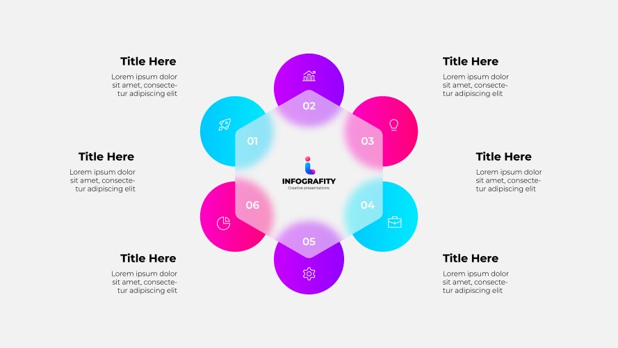 Cycle scheme with three circles and glassmorphism Vector Image