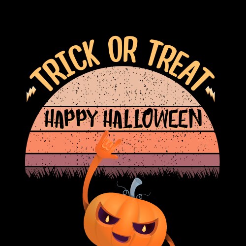 Halloween funky rock n roll style cartoon Vector Image