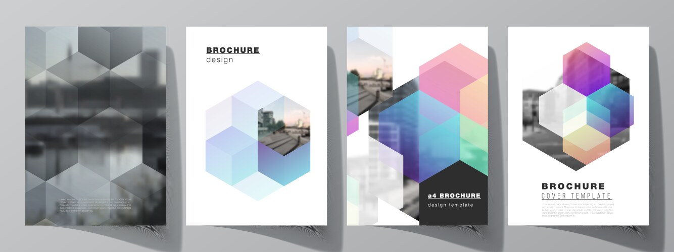 Realistic layouts a4 format mockup Royalty Free Vector Image