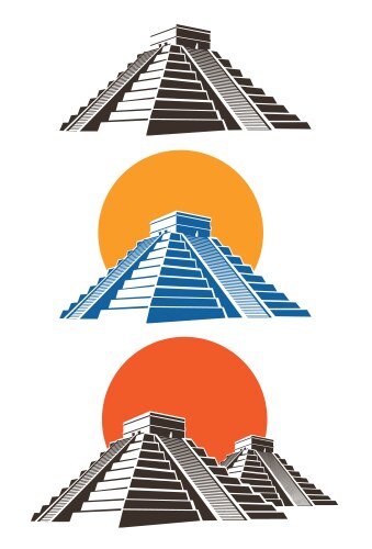 Ruins of antique mayan pyramid cartoon style Vector Image