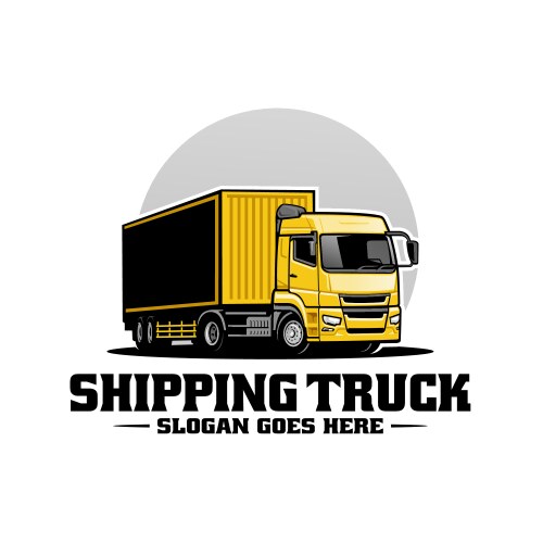 Cargo and shipping truck logo Royalty Free Vector Image