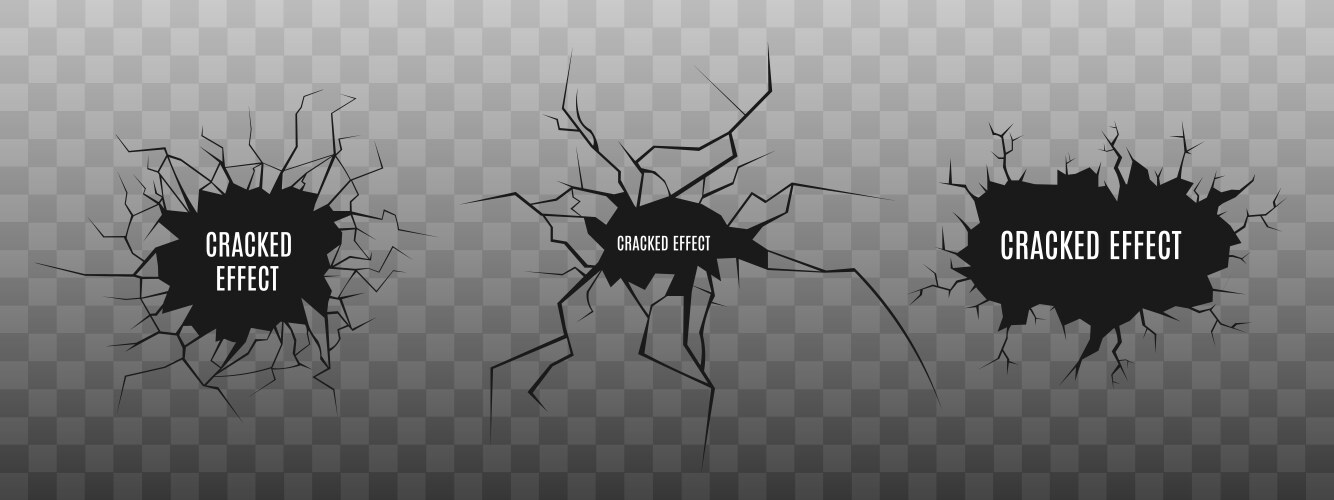 Cracked wall icon group Royalty Free Vector Image