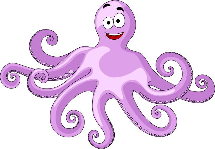 Octopus cartoon purple design Royalty Free Vector Image