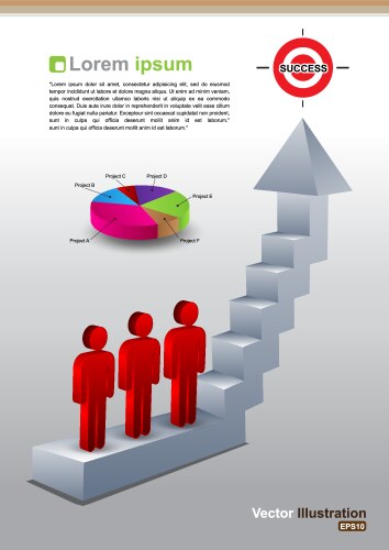 Infographic 5 steps stair diagram with topics Vector Image