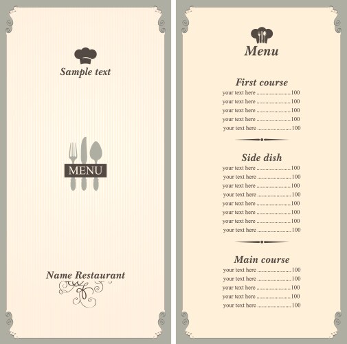 Restaurant set menu graphic design template Vector Image