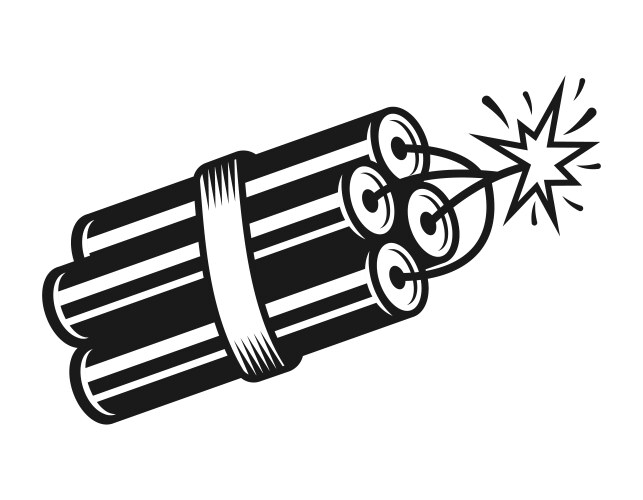 Cartoon style red dynamite bomb explosive Vector Image