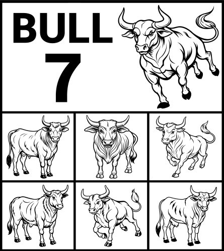 Colt outline set Royalty Free Vector Image - VectorStock