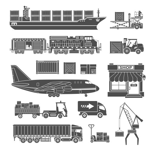 Cargo terminals in perspective Royalty Free Vector Image