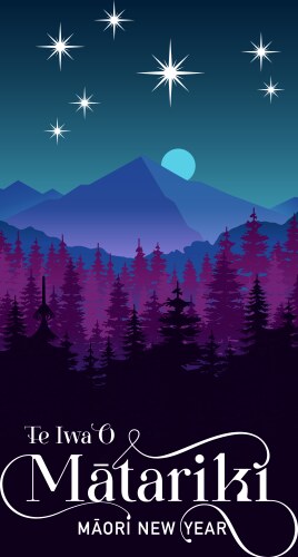 Nz maori matariki stars origami paper art Vector Image