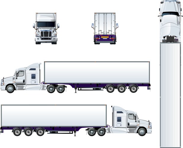Realistic semi trailer truck Royalty Free Vector Image