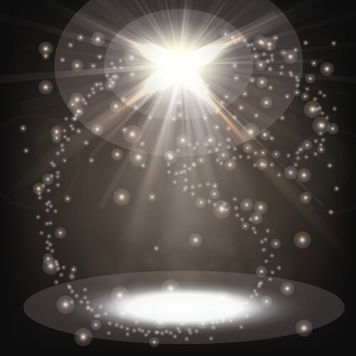 White spotlights shining with sparkles Royalty Free Vector