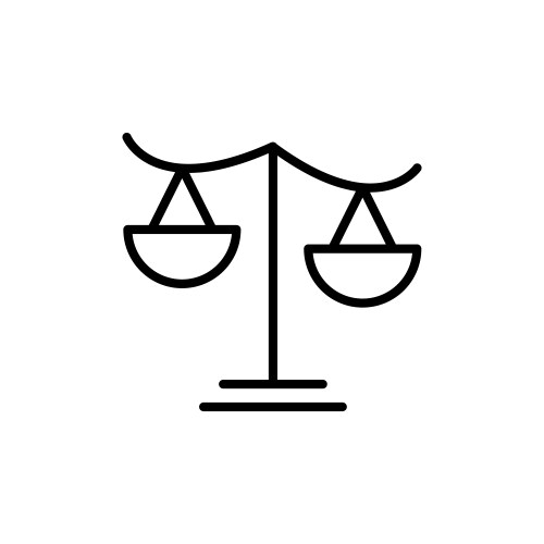 Balance scale icon set justice equal integrity Vector Image