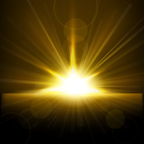 Green rays rising from horizon Royalty Free Vector Image
