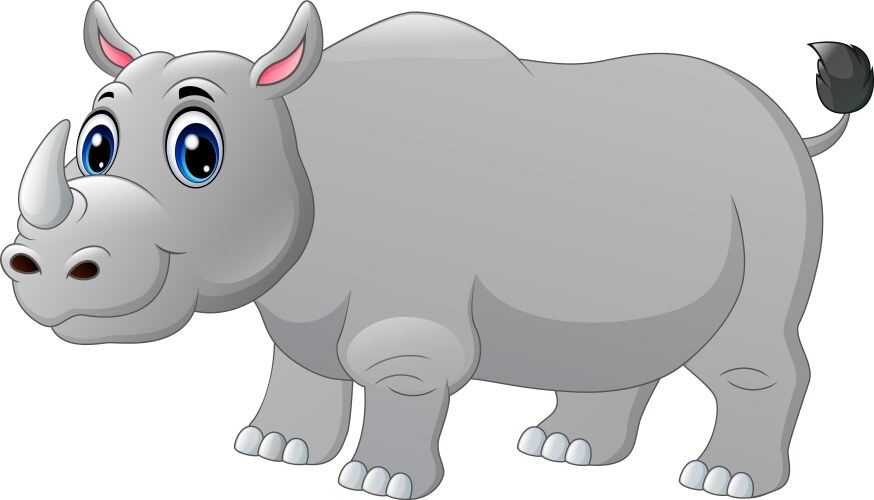 Cute Cartoon Rhino (5824341) – Royalty-Free Vector | VectorStock