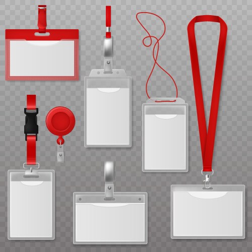 Identification white empty blank plastic id cards Vector Image