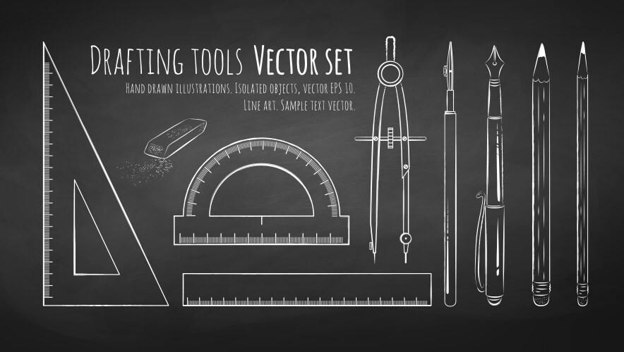 Technical drawing and drafting elements seamless Vector Image