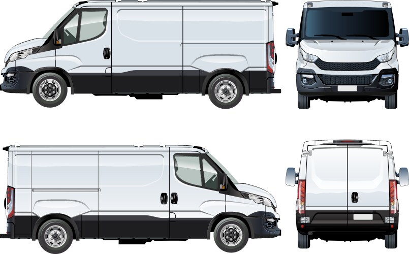 Fiat Ducato L3H2 Cargo Van 2021 Royalty Free Vector Image