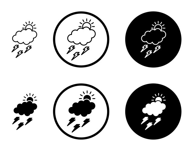 Thunderstorm icon setthunder lightning symbol Vector Image