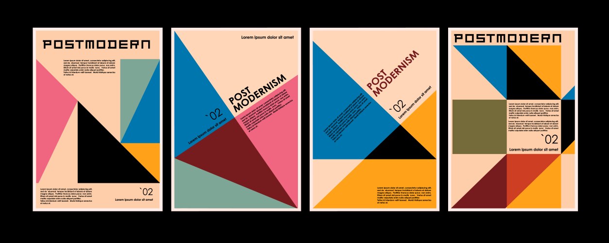 Artworks posters inspired postmodern Royalty Free Vector