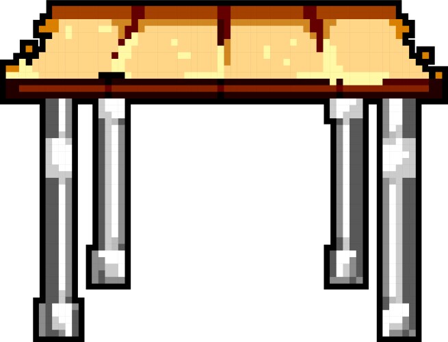 Furniture wooden chair game pixel art Royalty Free Vector