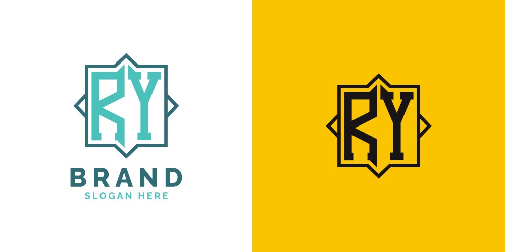 Letter ry logo design luxury ry furniture logo Vector Image