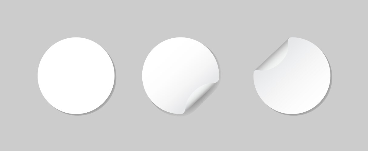 Round sticker with adhesive and curved corner Vector Image