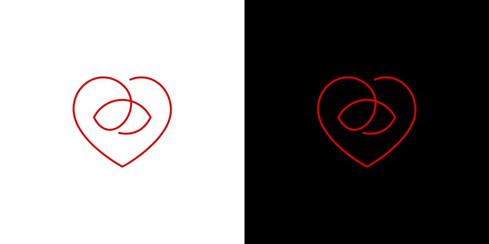 Unique and luxury heart logo design Royalty Free Vector