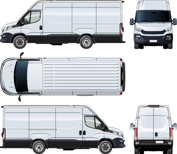 Mercedes sprinter cargo van l4h2 and l4h3 2017 Vector Image