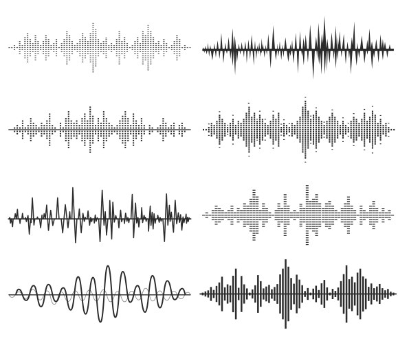 Set of sound wave Royalty Free Vector Image - VectorStock