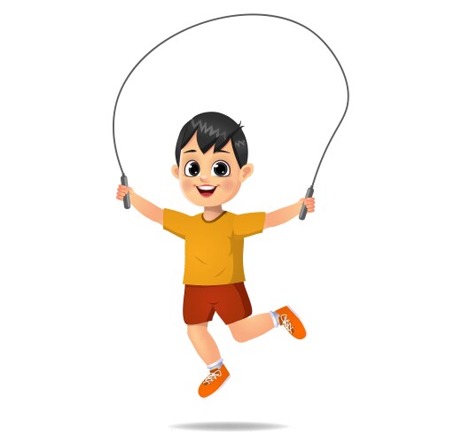 Kid skipping rope Royalty Free Vector Image - VectorStock